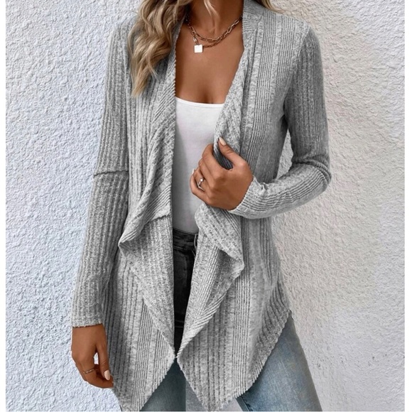 Sweaters | Gray Waterfall Cardigan | Poshmark